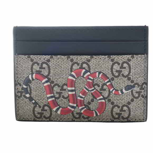 Gucci | Accessories | Gucci Gg Supreme Kingsnake Card Case Business ...